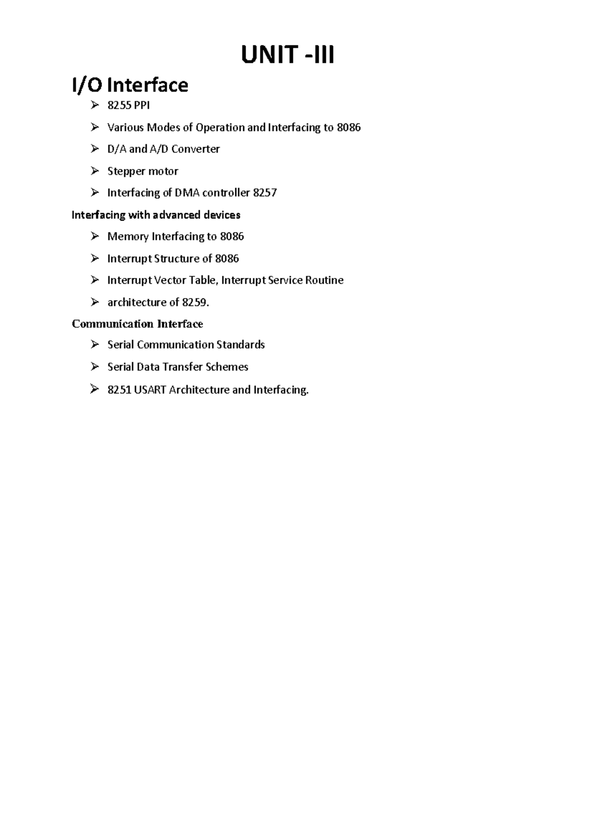 Microprocessor I/O Interface - UNIT -III I/O Interface 8255 PPI Various ...