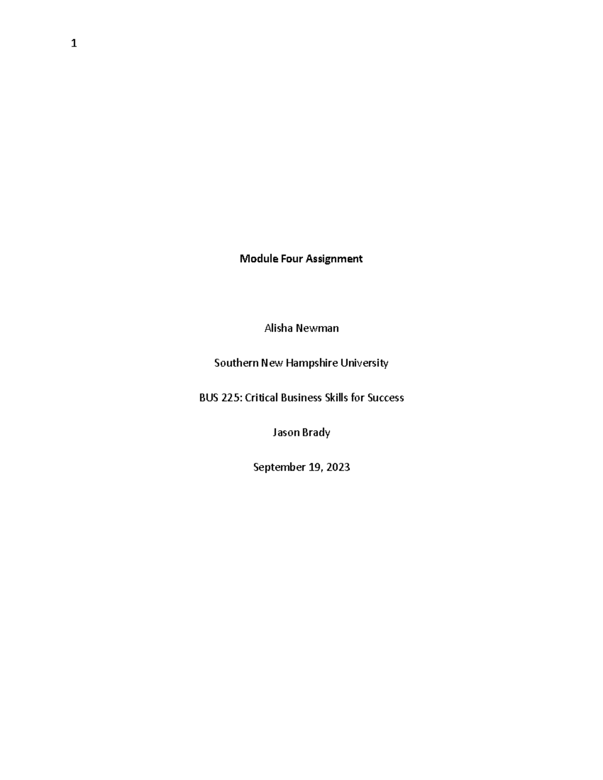 BUS225 Module Four Assignment - Module Four Assignment Alisha Newman ...