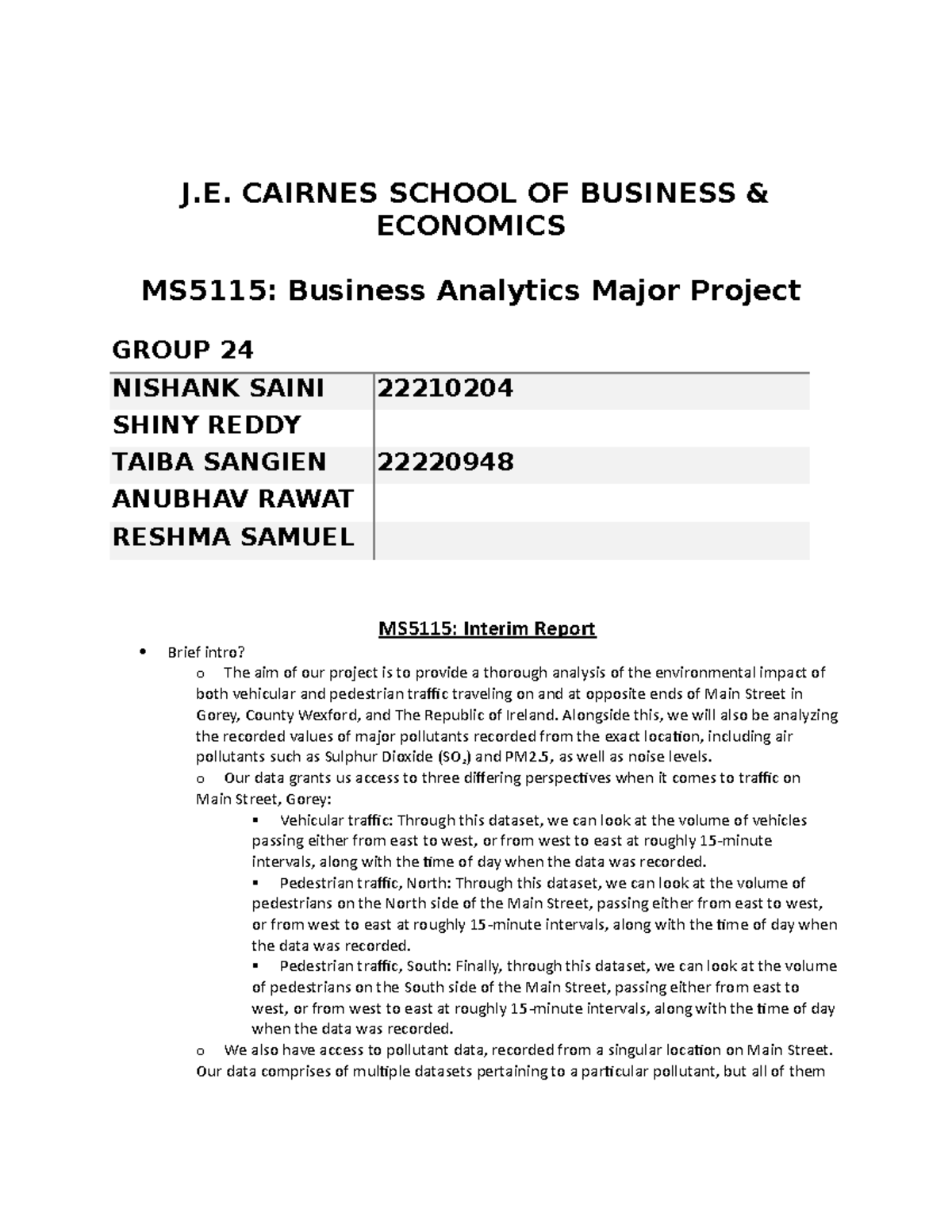 New Microsoft Word Document - J. CAIRNES SCHOOL OF BUSINESS & ECONOMICS ...
