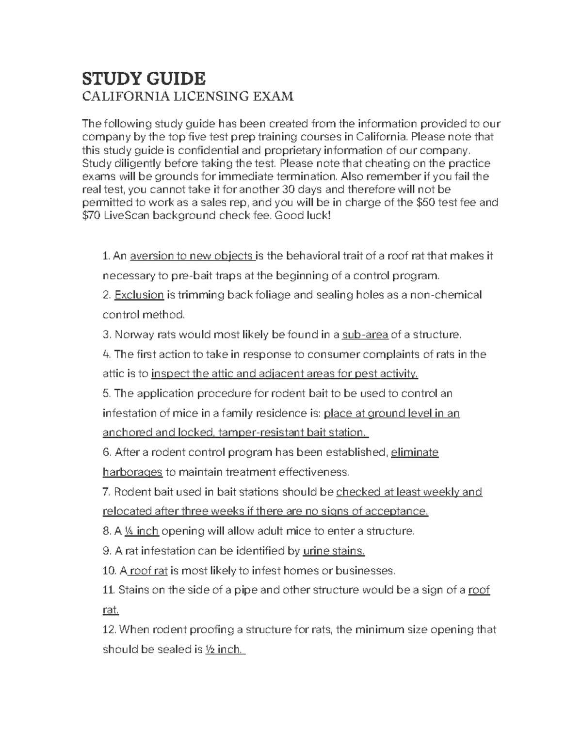 Study Guide California Licensing 2 - STUDY GUIDE CALIFORNIA LICENSING ...