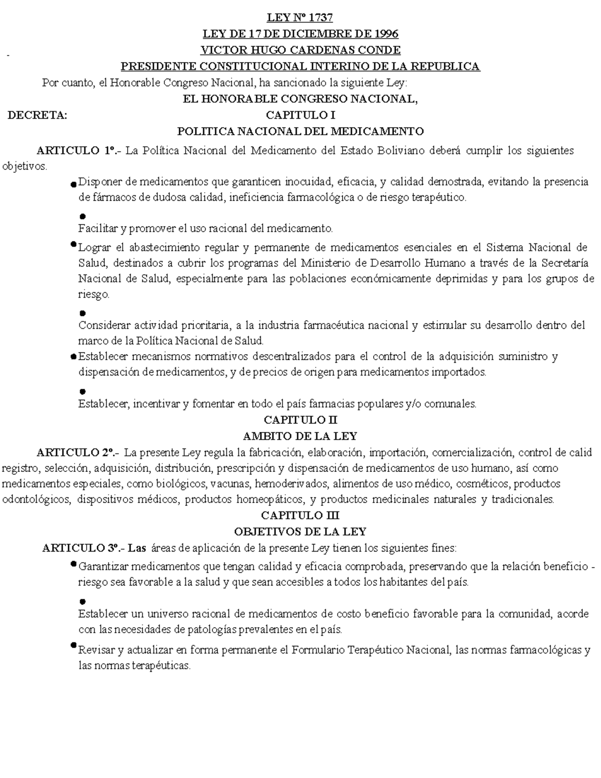 Ley 1737 edicin 1965450 - LEY Nº 1737 LEY DE 17 DE DICIEMBRE DE 1996 ...