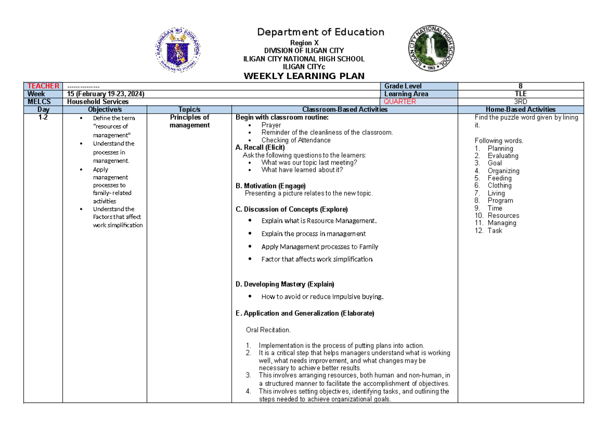 Lp - perpective drawing - principle of management - Department of ...