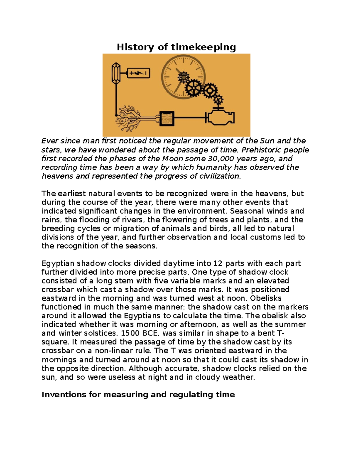 History Of Timekeeping Ielts Reading at Brittany Wertz blog