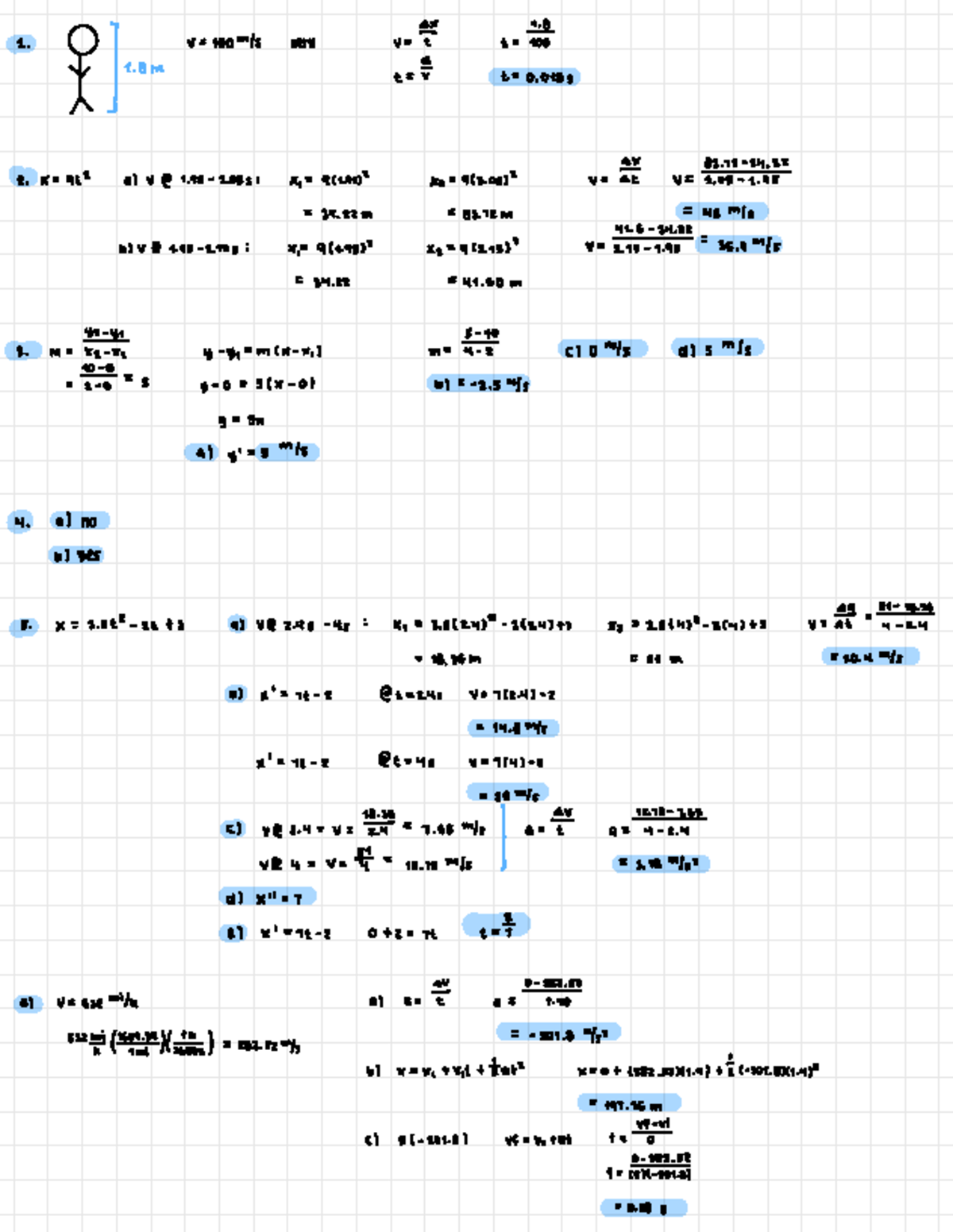 Webassign 2 - * 1. 8 ####### 1. N I v = 100m/s MrU V = t t = 100 d ~ 8m t = t = 0. 0185 ...