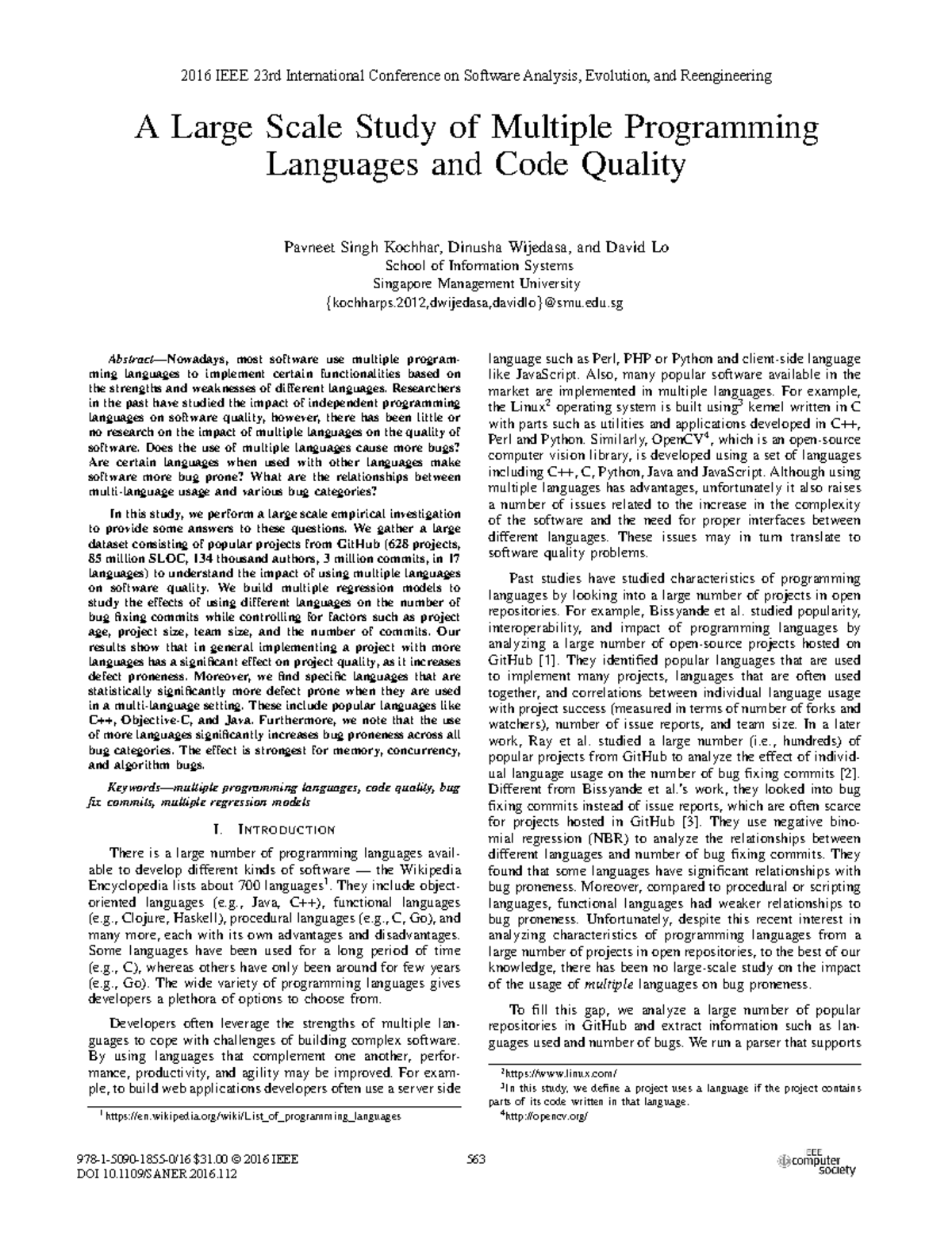 Lectura Modelos - A Large Scale Study of Multiple Programming Languages ...