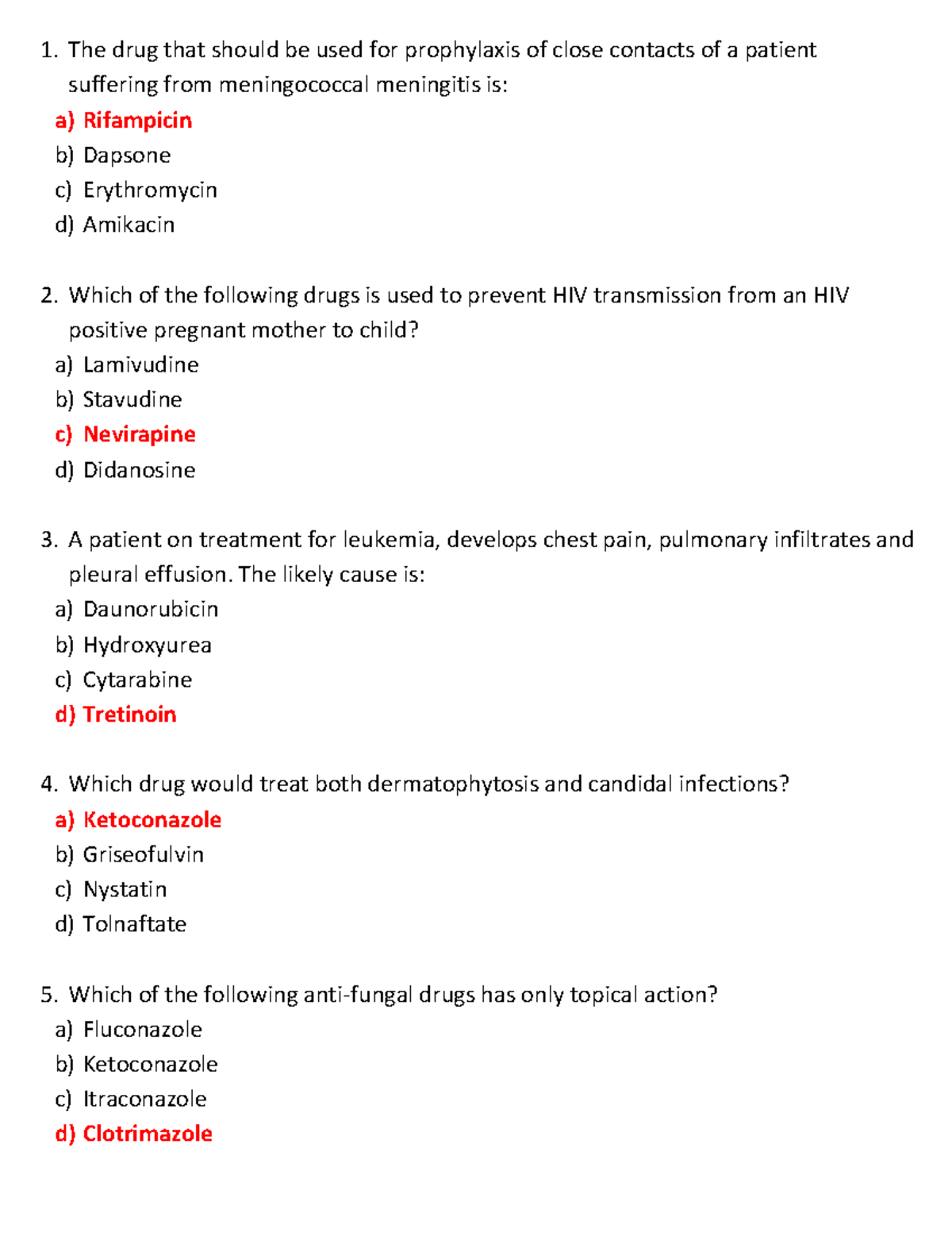 Pharma Mcqs - Final mcqs for azmi students. - The drug that should be used for prophylaxis of ...