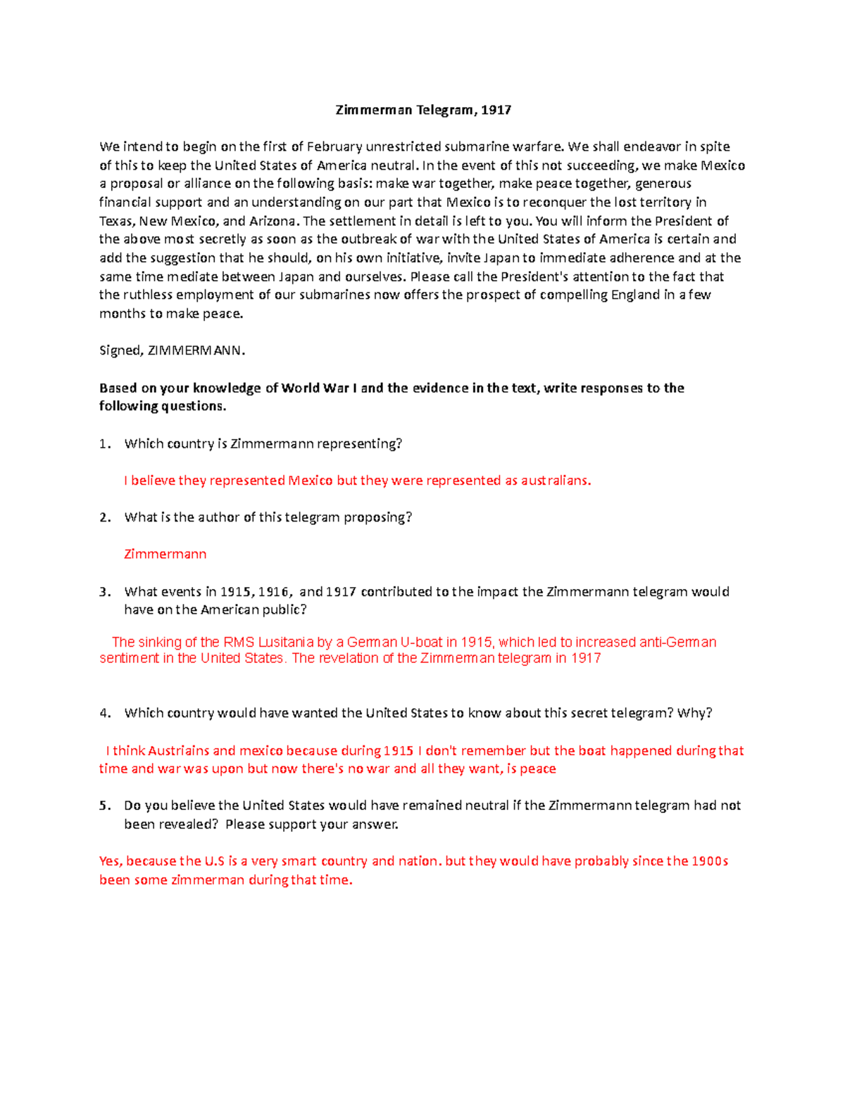 Malachi Thomas - [Template] Zimmerman Telegram - Zimmerman Telegram ...