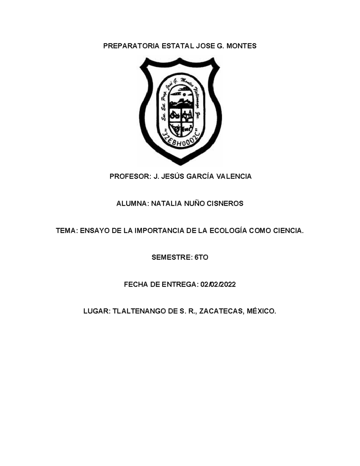 Importancia De La EcologiA - PREPARATORIA ESTATAL JOSE G. MONTES ...