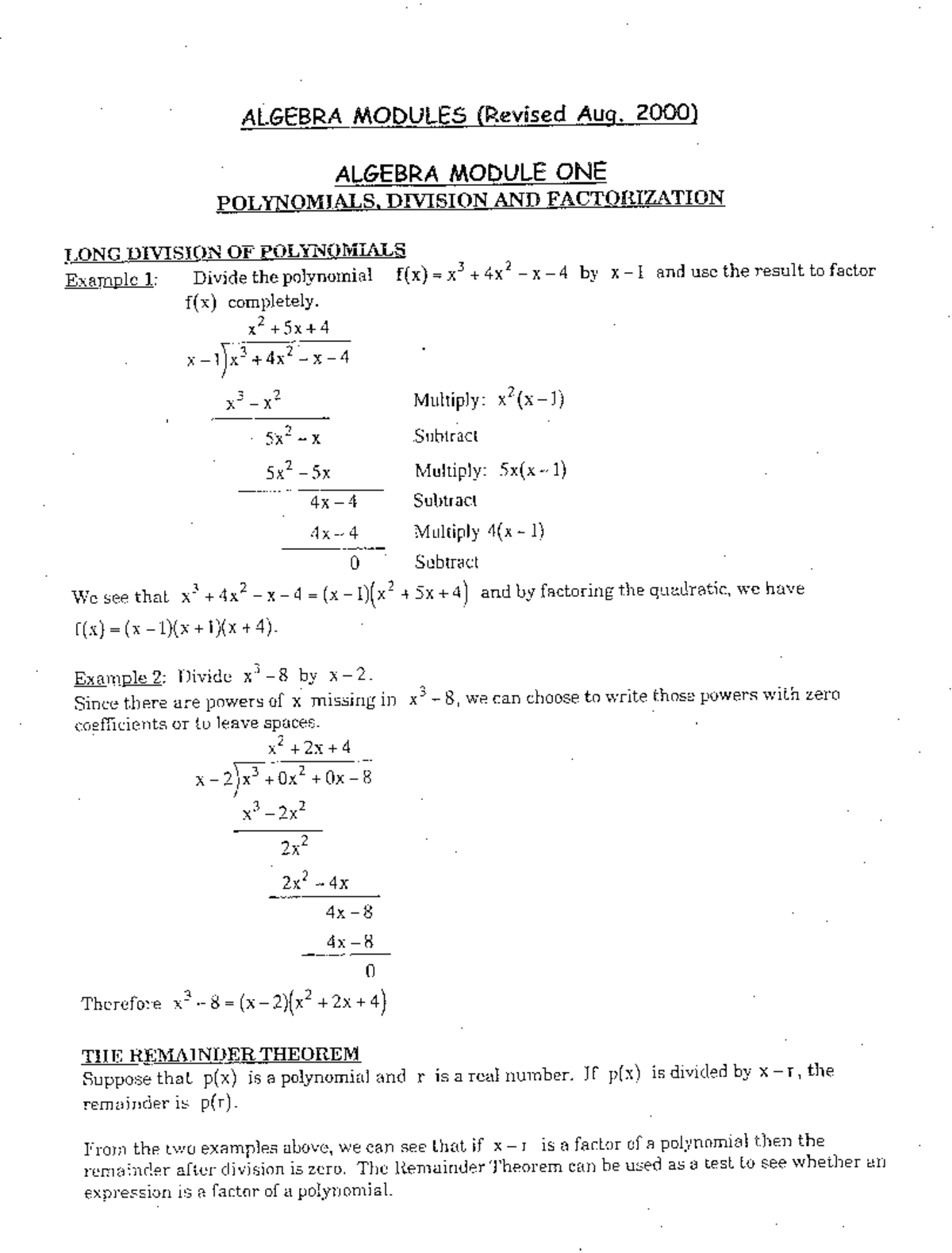 Algebra modules complete set - 201-NYA-05 - Studocu