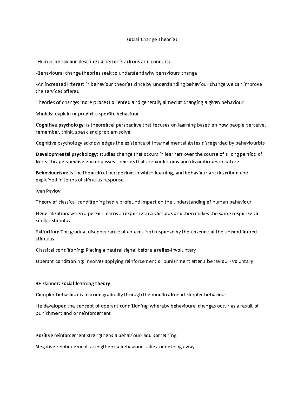 Social change theory 2 - social Change Theories -Human behaviour ...