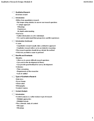 Experimental Design Mod 6 - Experimental Design MODULE SIX Introduction ...