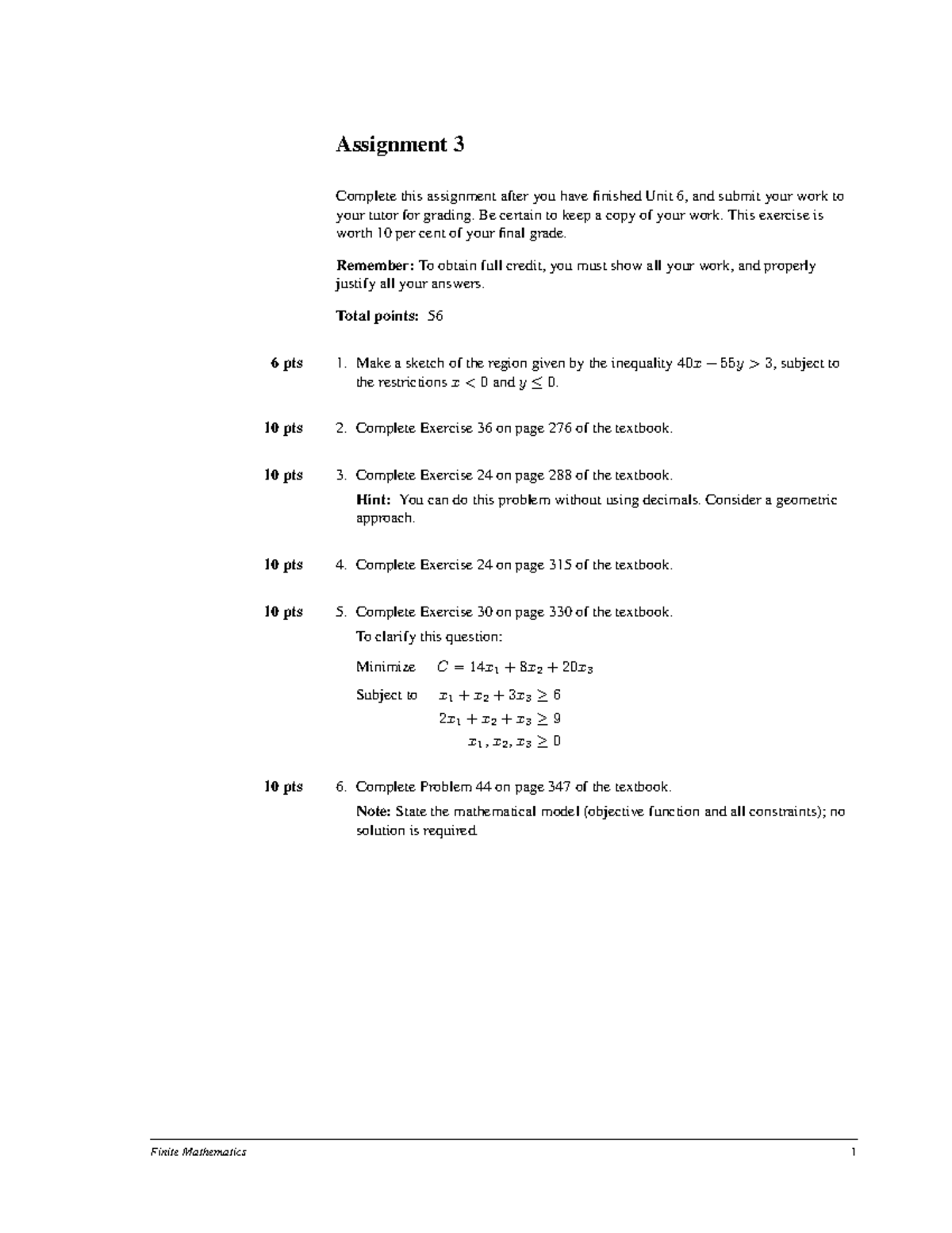 Untitled - Just the questions to assignment 4 - Assignment 3 Complete ...