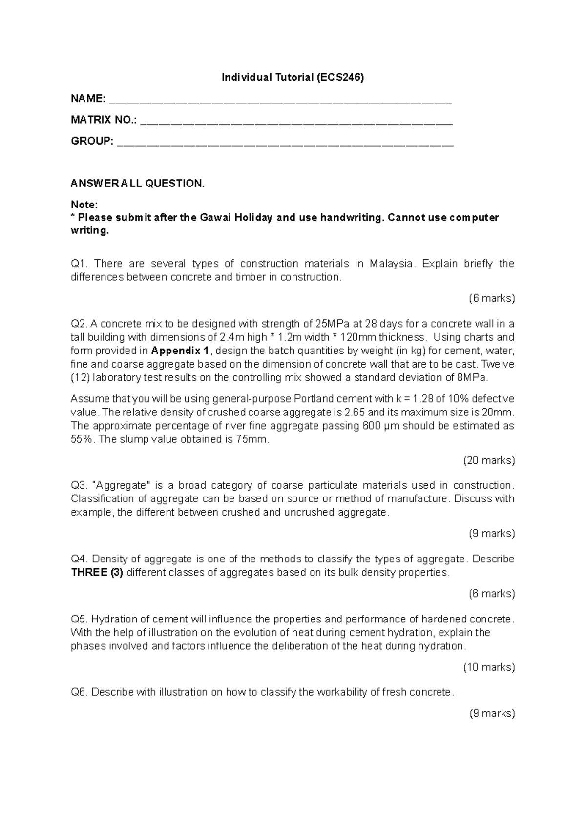 Individual Tutorial ECS246 - Individual Tutorial (ECS246) NAME: - Studocu