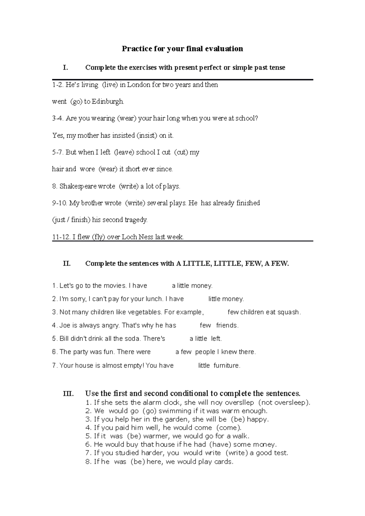 Final Evaluation Practice 3 - Practice for your final evaluation I ...