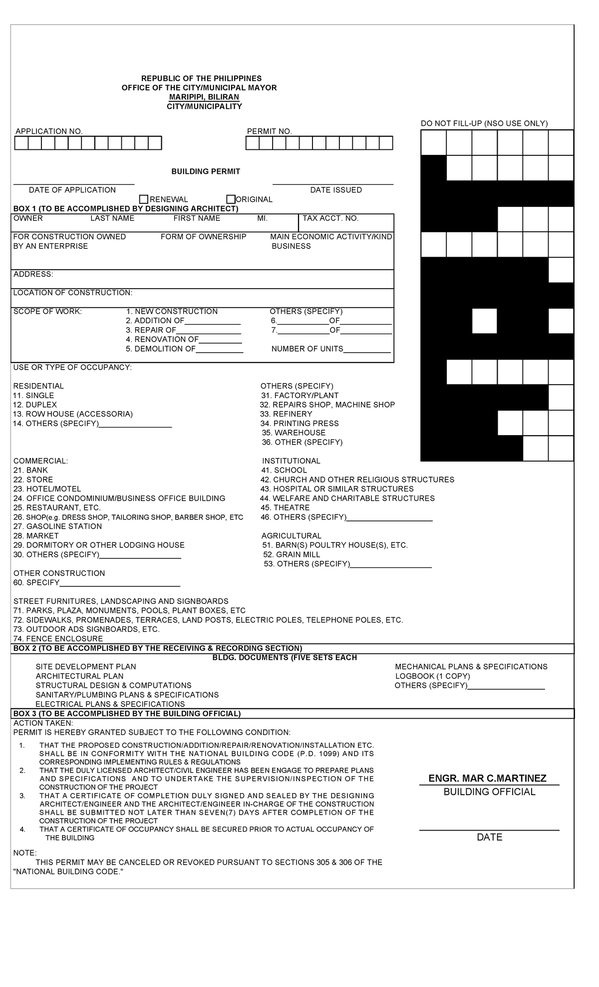 Building- Permit-FORMfront - CHECKLIST REQUIREMENTS FOR ZONING ...