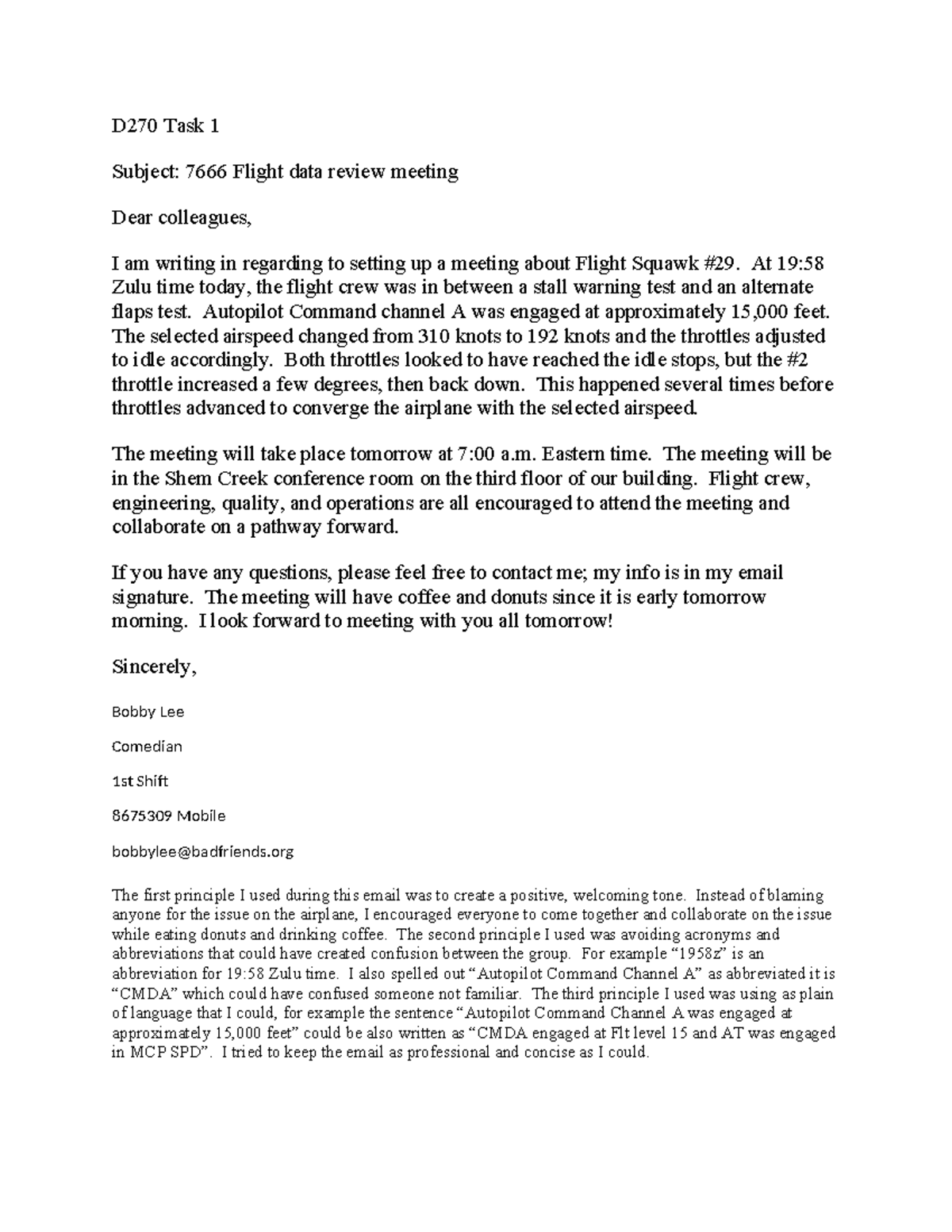 D270 Task 1 - D270 Task 1 pass 1st try - D270 Task 1 Subject: 7666 ...