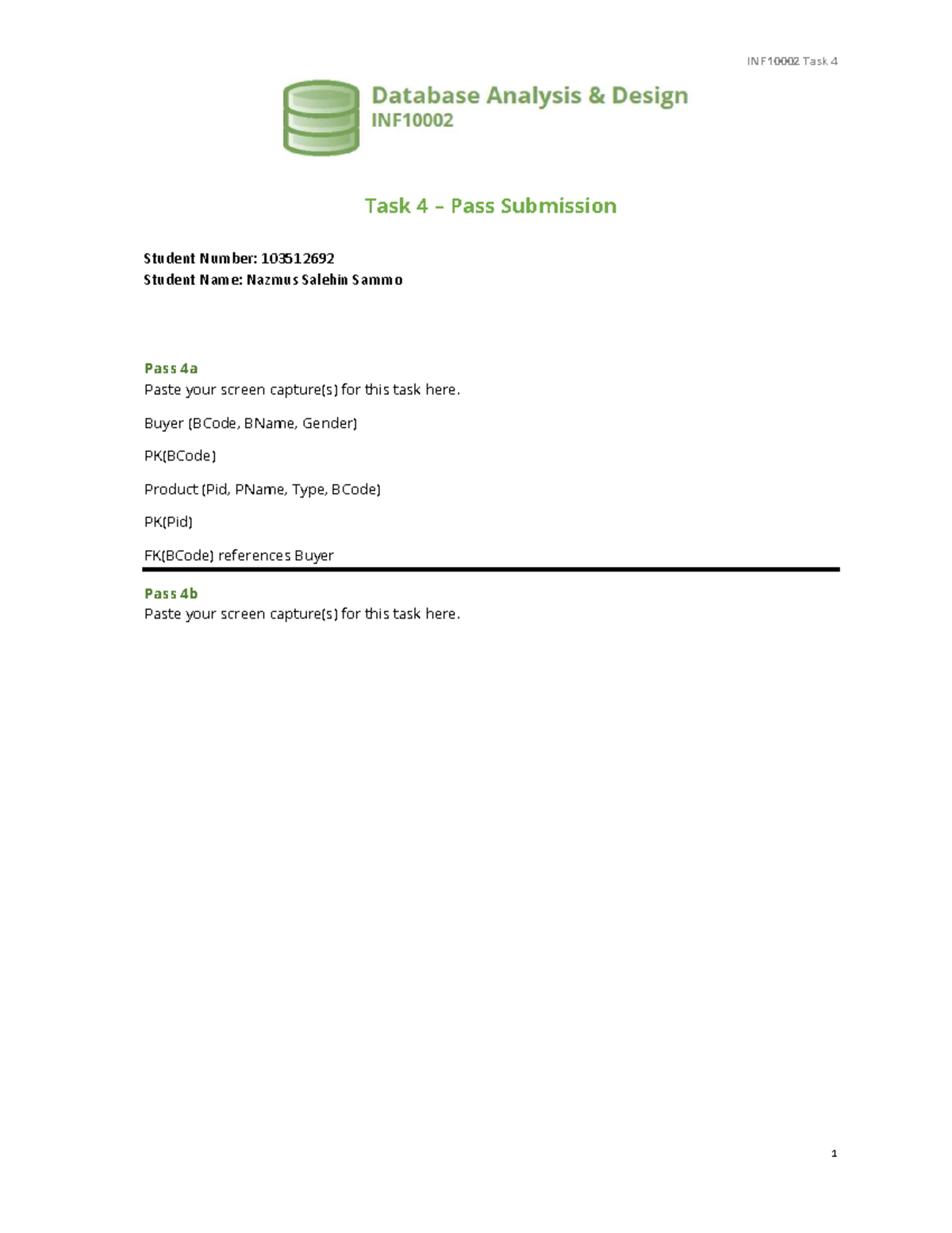 T04P Pass Task week 4 - Task 4 – Pass Submission Student Number ...