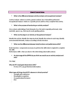 Activity Analysis cheat sheet - ADL: Bathing/showering, Toilet ...