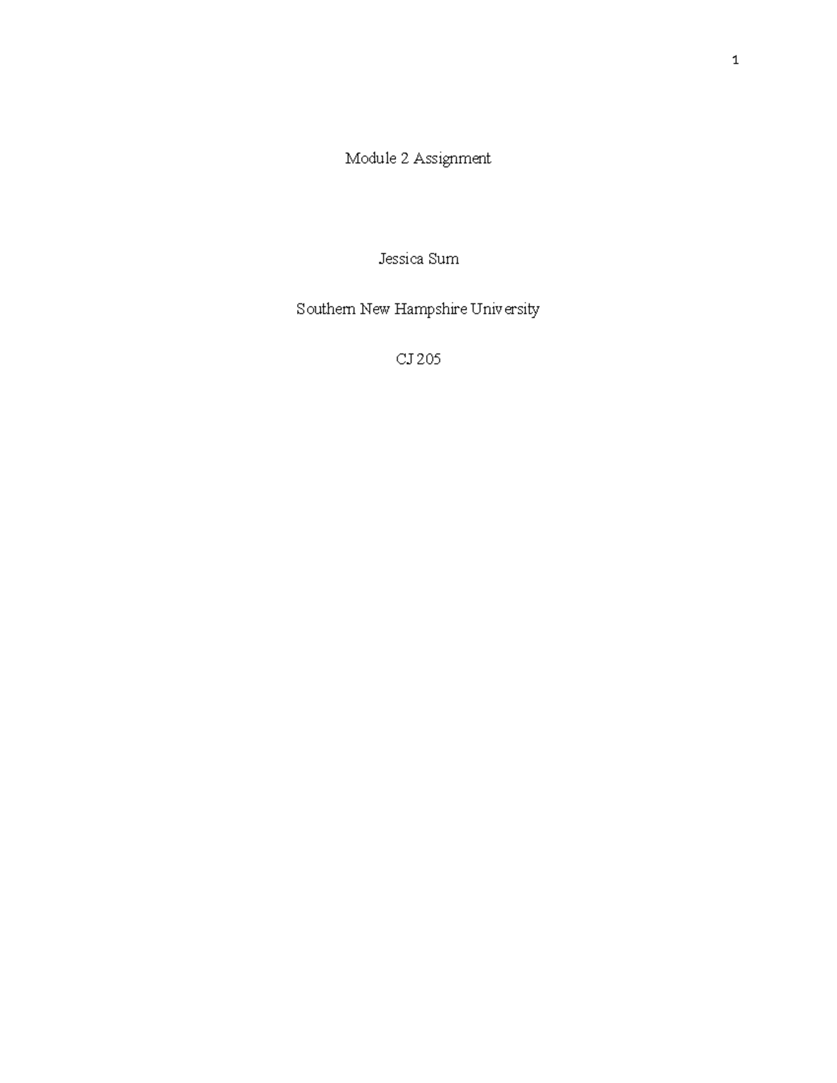 CJ205Module 2Assignment - Module 2 Assignment Jessica Sum Southern New ...