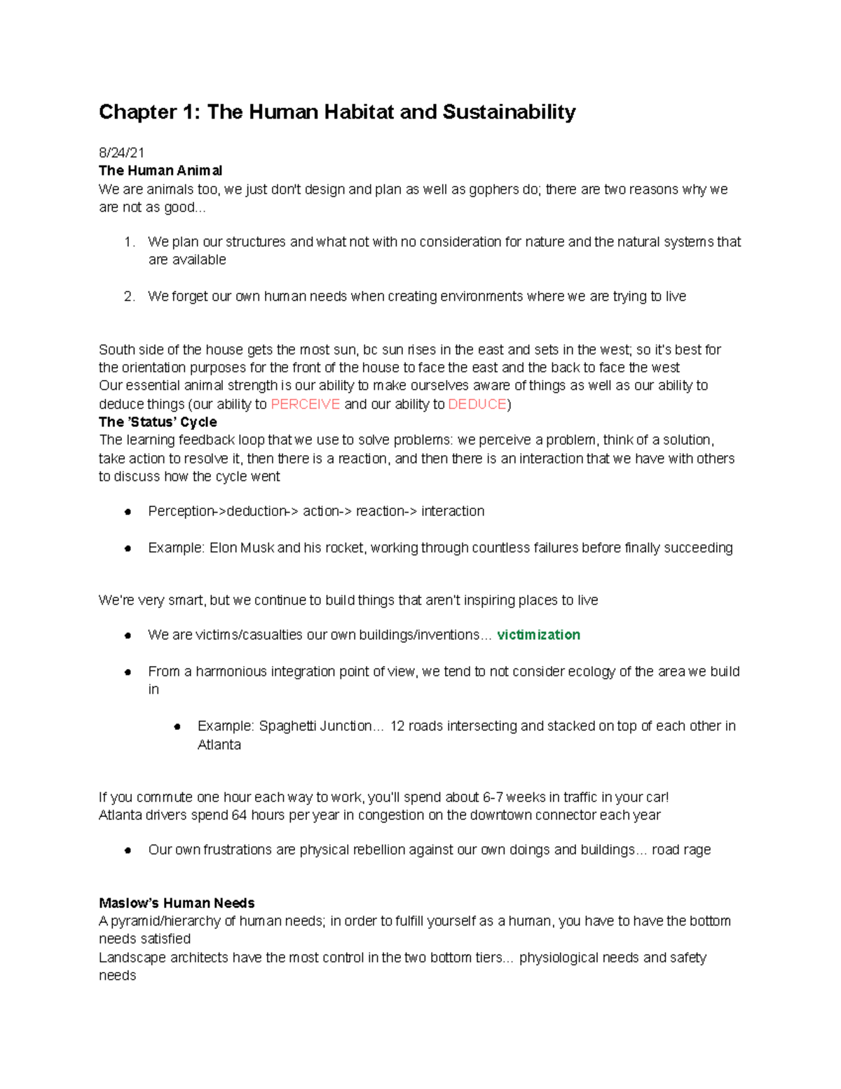 Chapter 1 The Human Habitat and Sustainability - Chapter 1: The Human ...