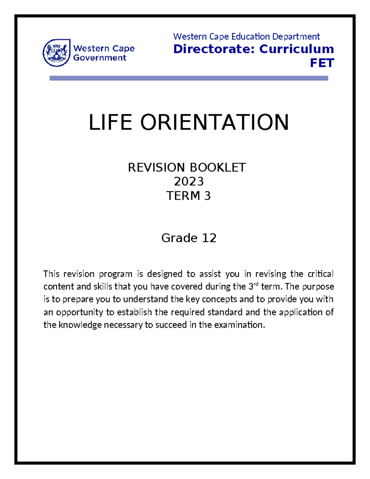 LO Grade 12 Revision Booklet Term 3 2023-1-1 - Western Cape Education ...