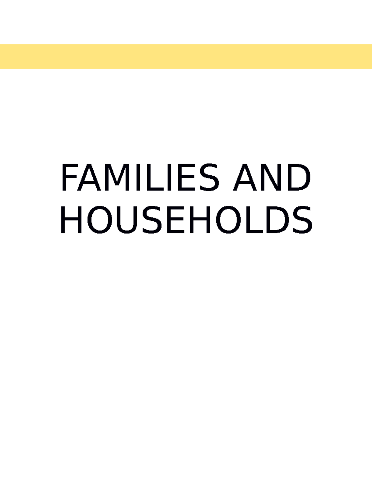Families Households - this is a family and household revision document ...