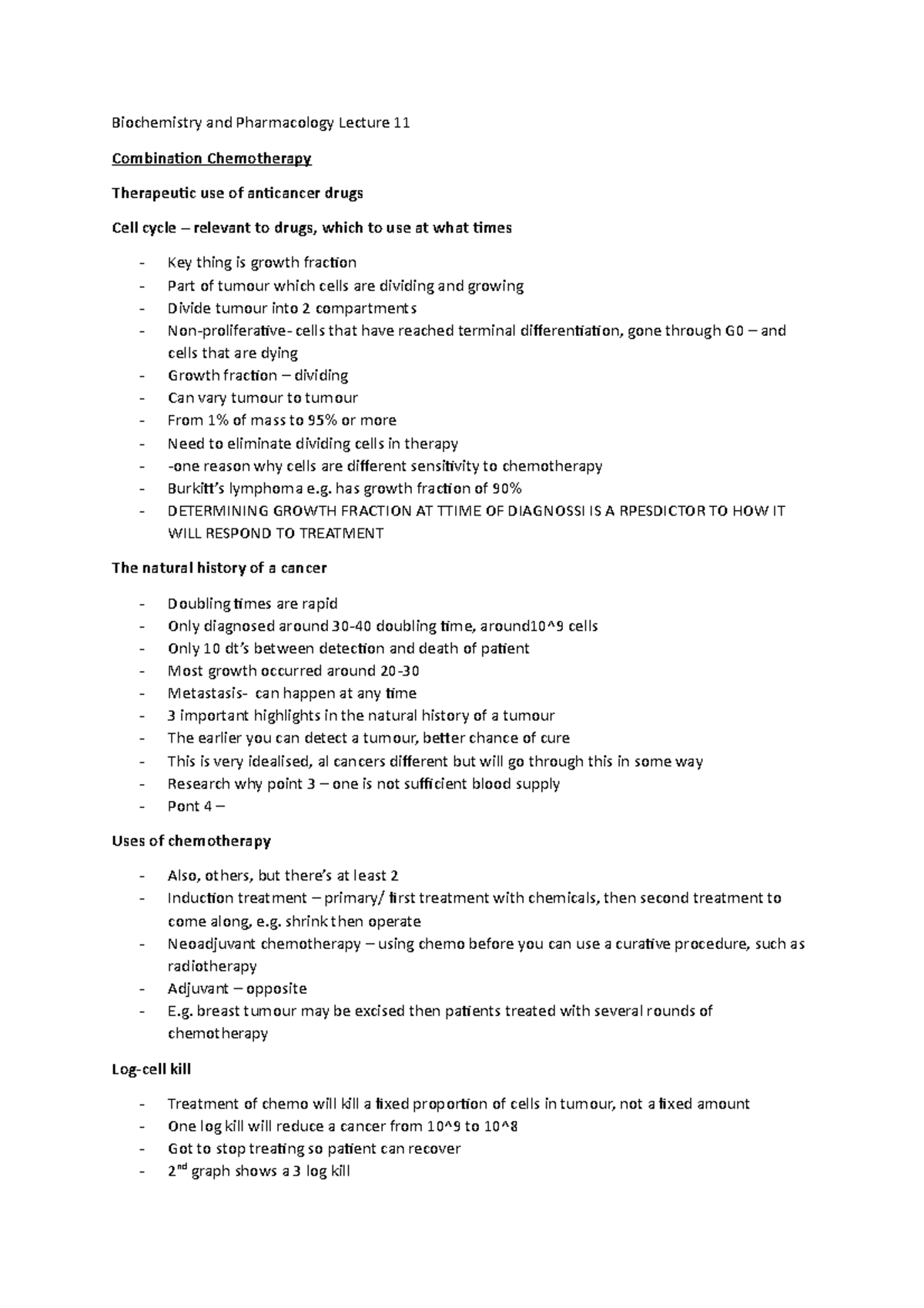 Clinical Biochem lecture 10 - Combination Chemotherapy and Drug ...