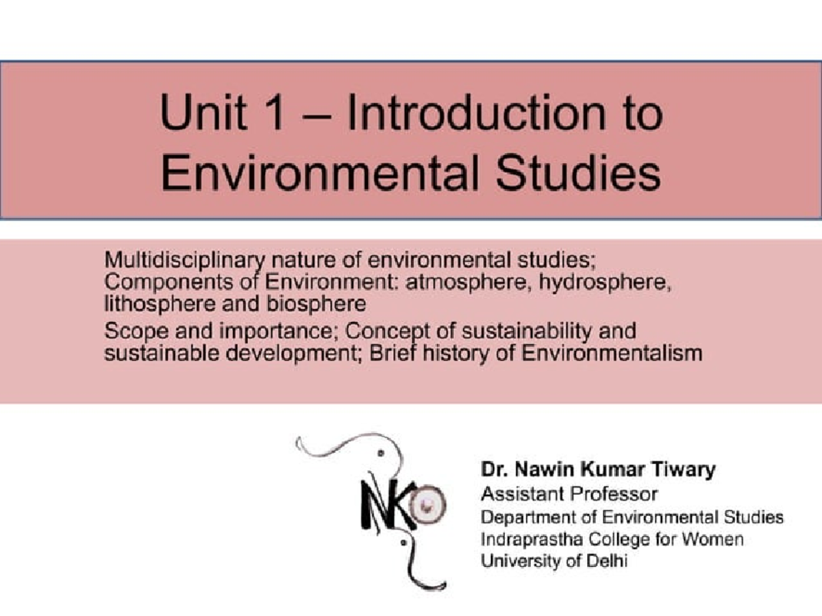 Unit 1 introduction to environmental studiespdf - Environmental Studies ...