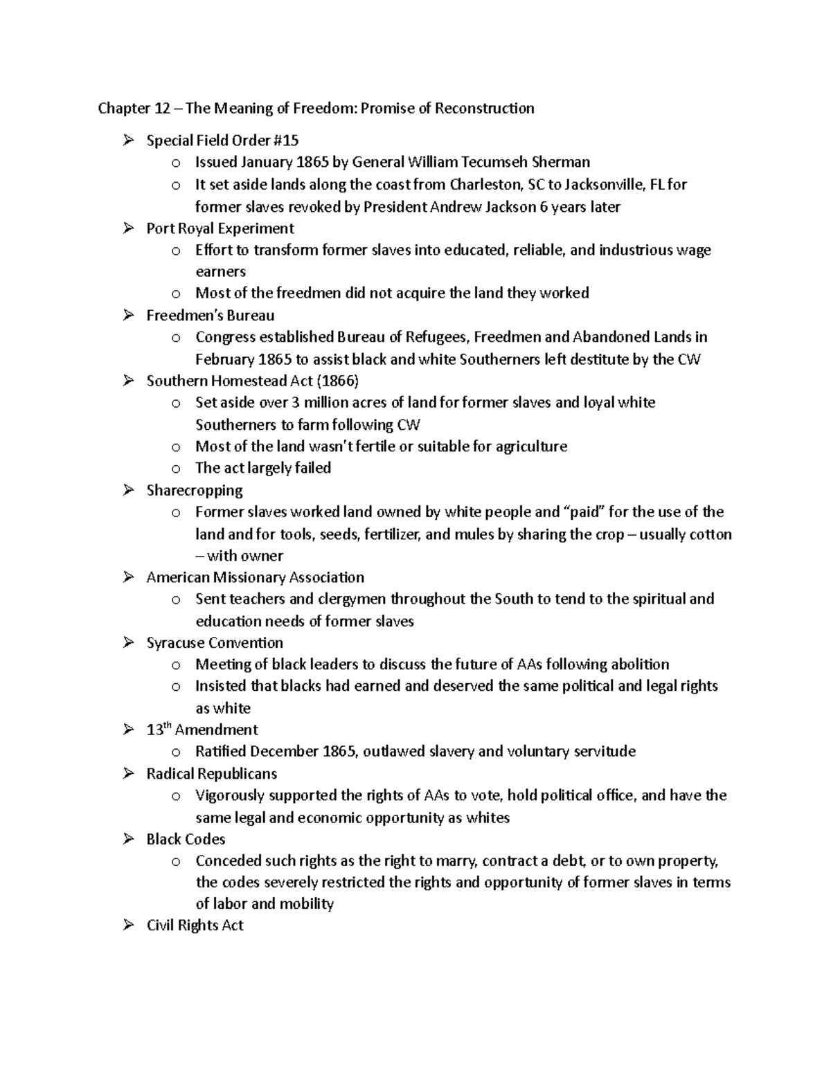 The Meaning of Freedom - Promise of Reconstruction - Chapter 12 – The ...