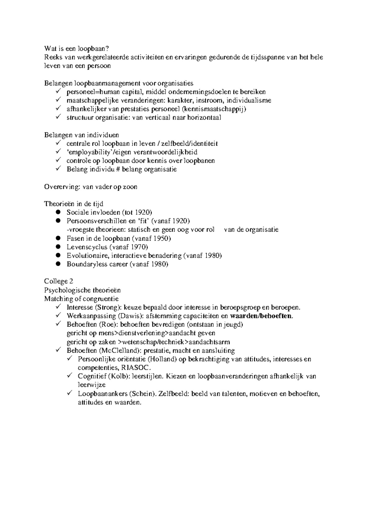 Samenvatting loopbaanmanagement - Wat is een loopbaan? Reeks van ...