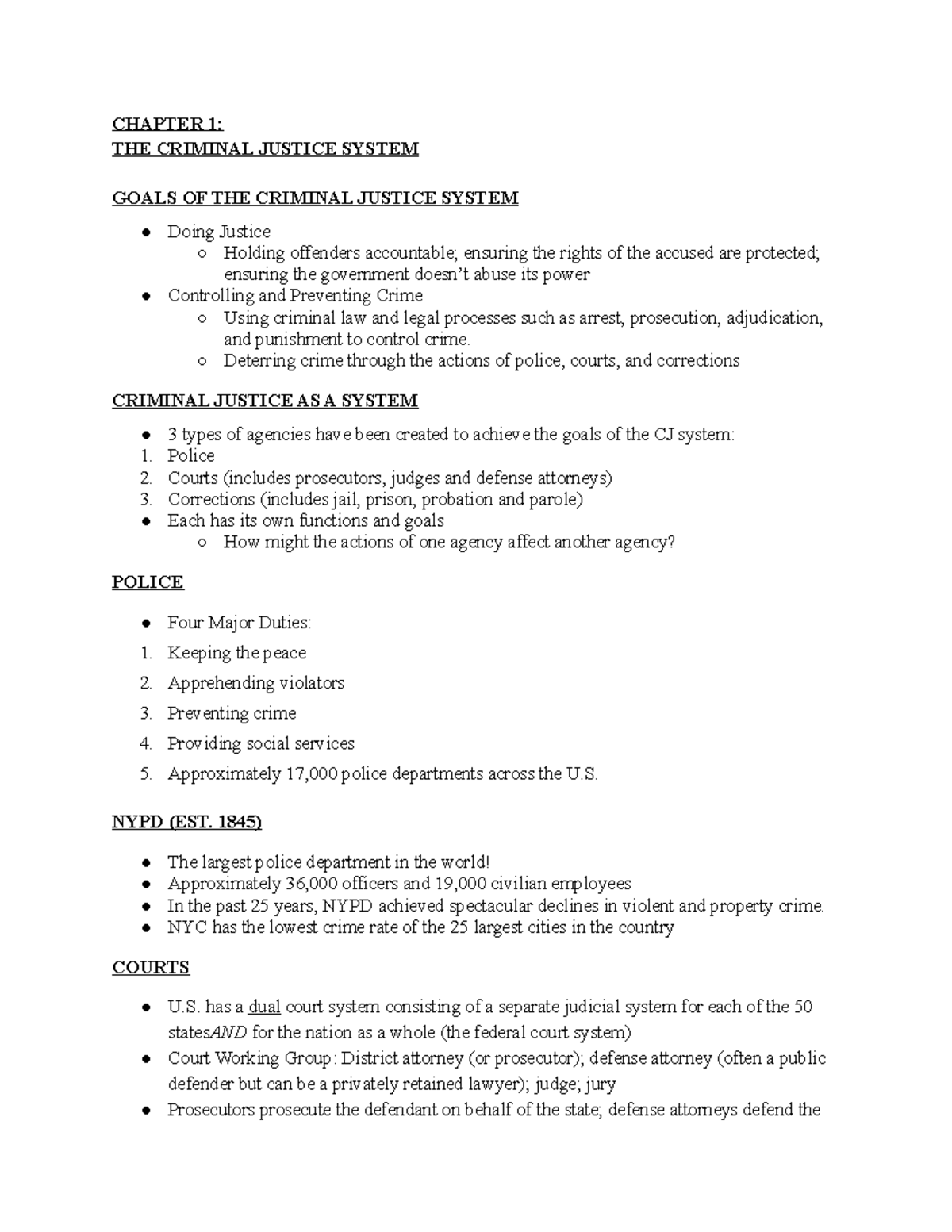 Kathleen Stephens SSJ 101 Chapter 1 Notes - CHAPTER 1: THE CRIMINAL ...