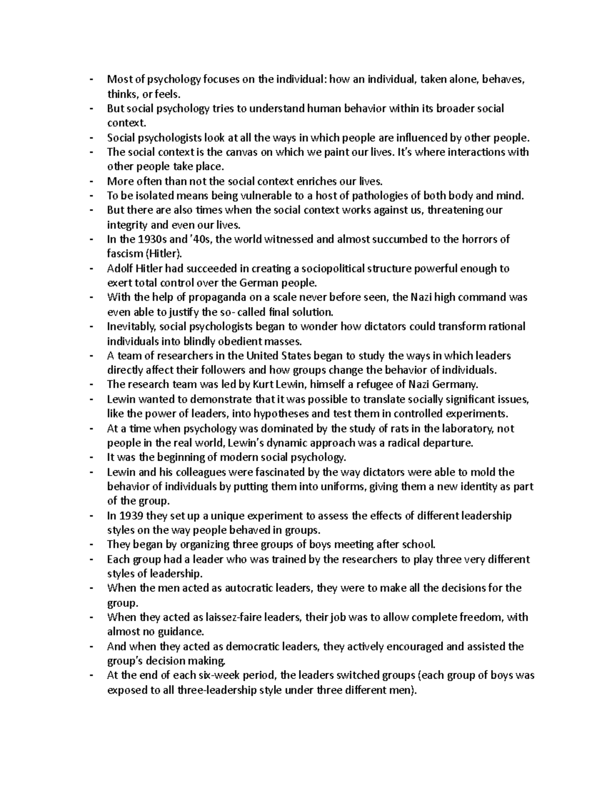 Assigned Video (Test 2) - The Power of the Situation - Most of ...