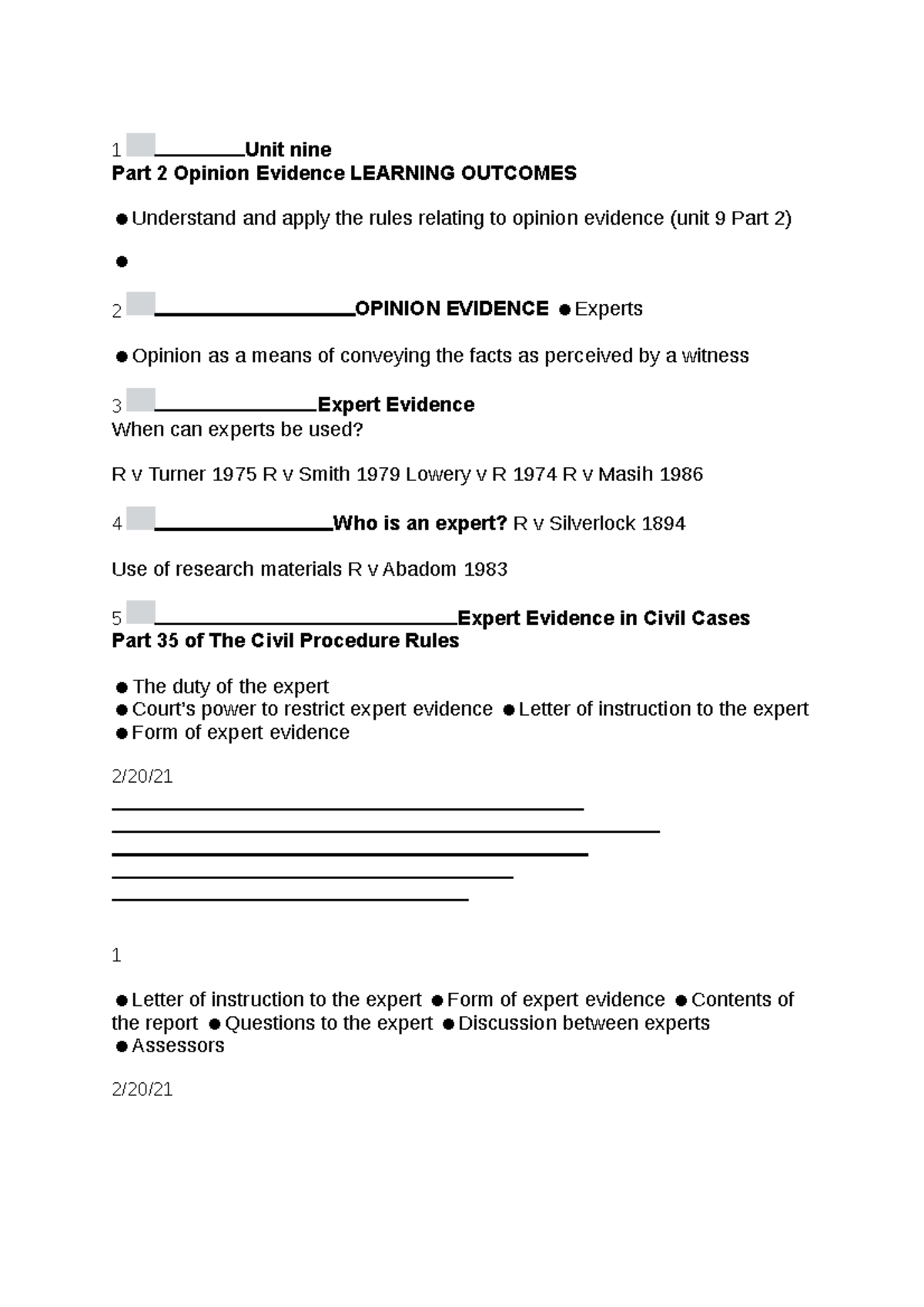 Opinion evidence - Studocu