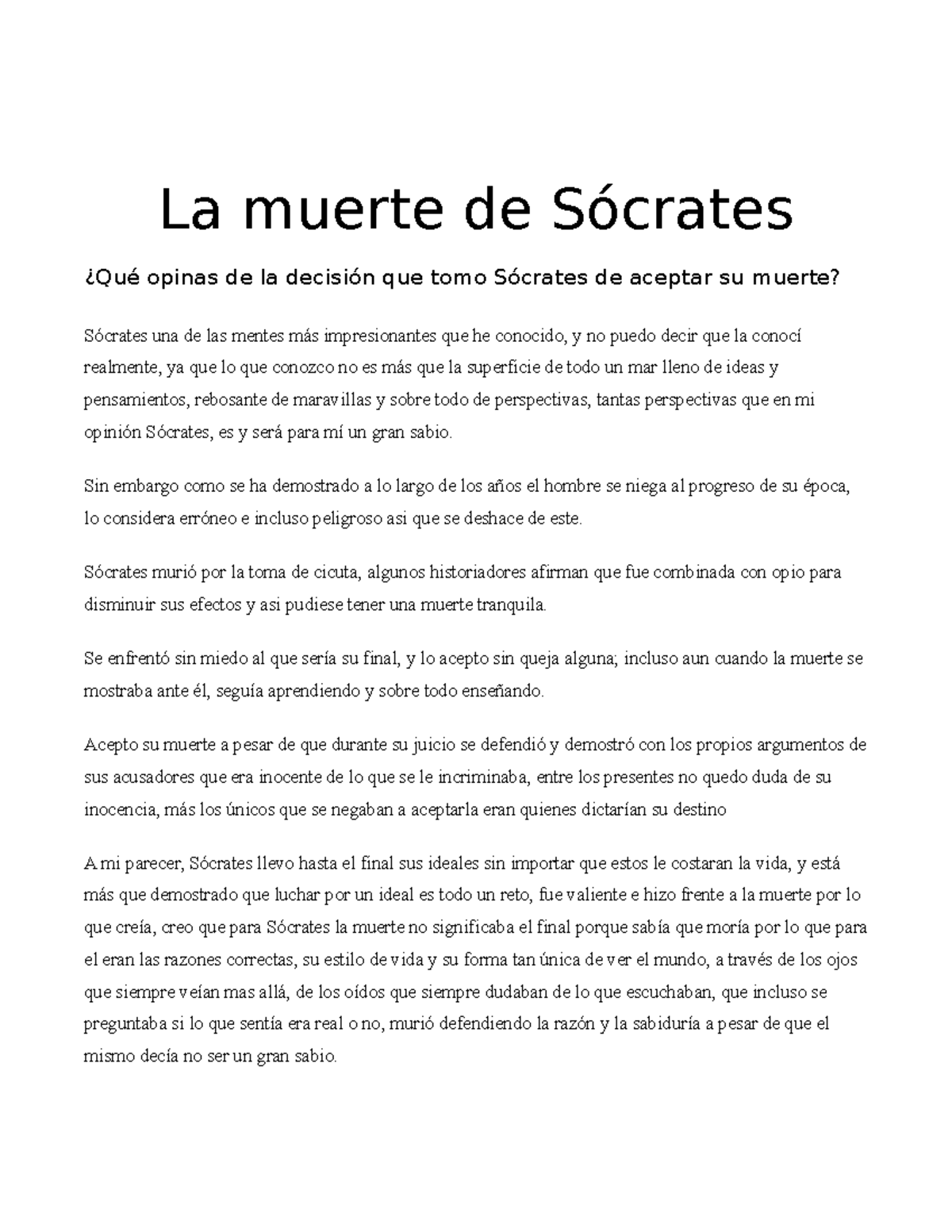 La muerte de Sócrates - La muerte de Sócrates ¿Qué opinas de la ...