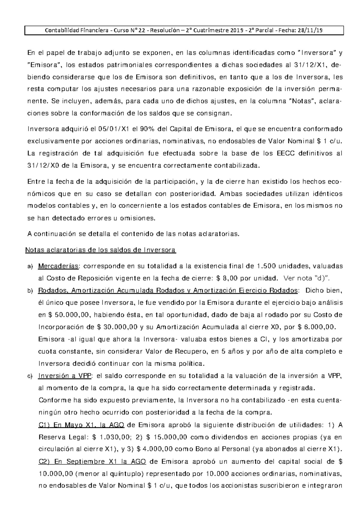 CF 2Â° Parcial 2Â° Cuat 2019 Enunciado y resoluci Ã³n - Contabilidad ...