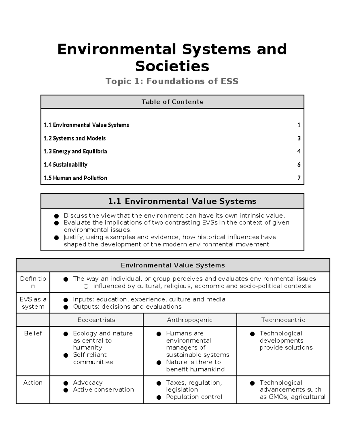 1. Foundations of ESS - Notes - Environmental Systems and Societies ...