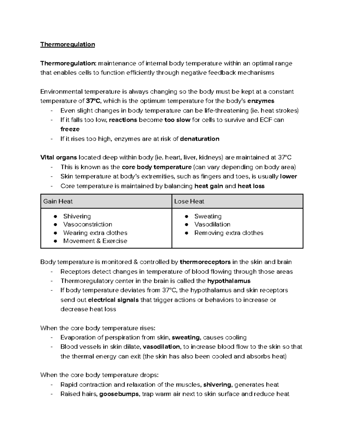 Thermoregulation - Thermoregulation Thermoregulation: maintenance of ...