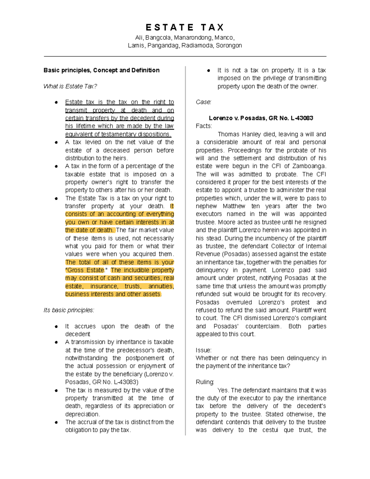 Estate-TAX- ReportDonors-TAX- CompilationDonors-TAX- CompilationDonors ...