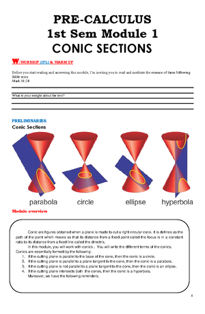 Pre Calculus Module 5 Circular Functions - PRECALCULUS 1 ST SEM – MODULE 5 CIRCULAR FUNCTIONS ...