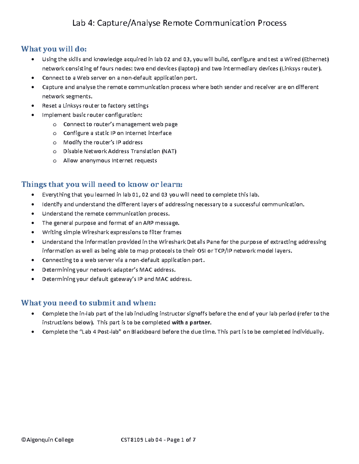 Lab 04 - In Lab Activities - Lab 4: Capture/Analyse Remote ...