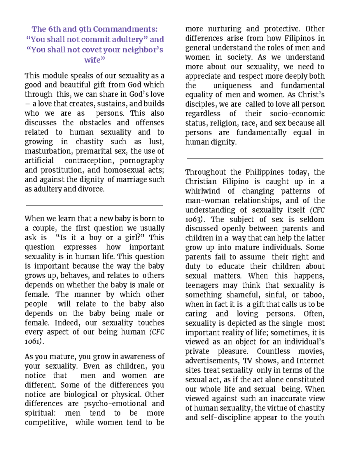 The-Sixth-Commandment - The 6th and 9th Commandments: “You shall not ...