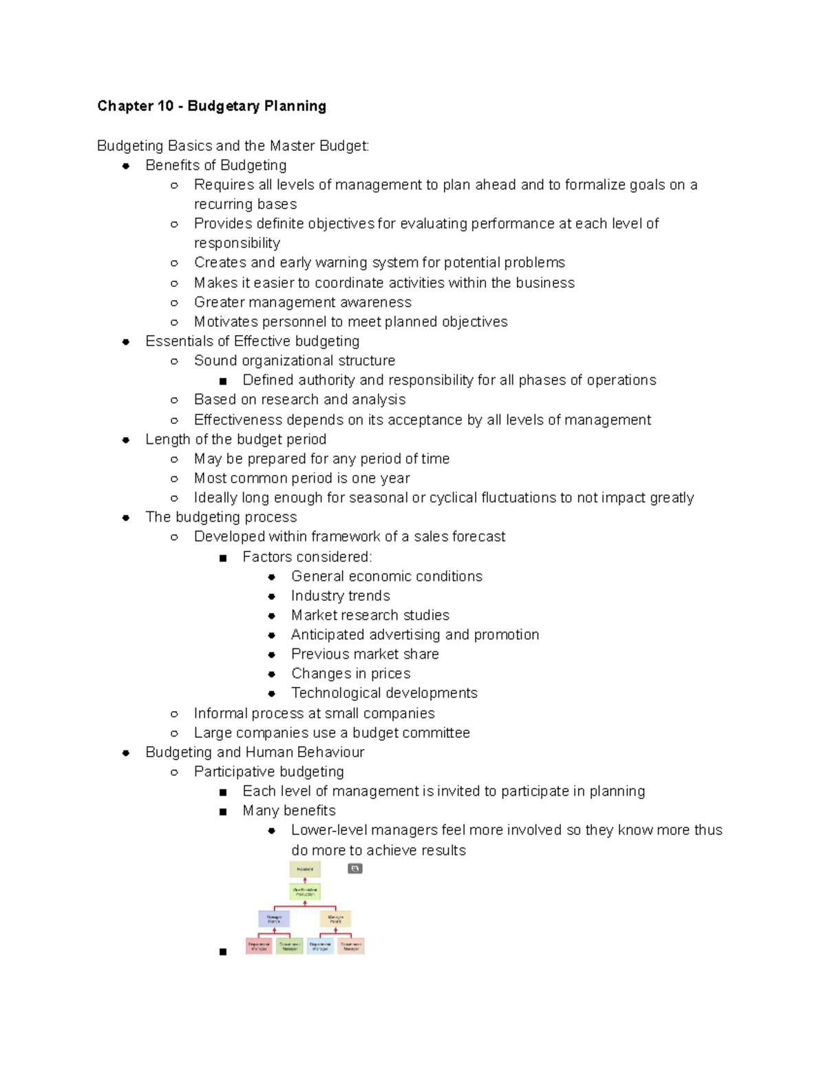 Chapter 10 - Chapter 10 - Budgetary Planning Budgeting Basics and the ...