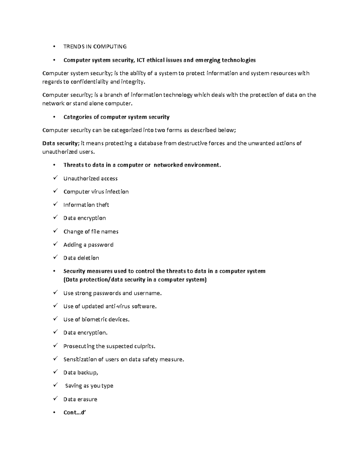 Trends in Computing - Copy - • TRENDS IN COMPUTING Computer system ...