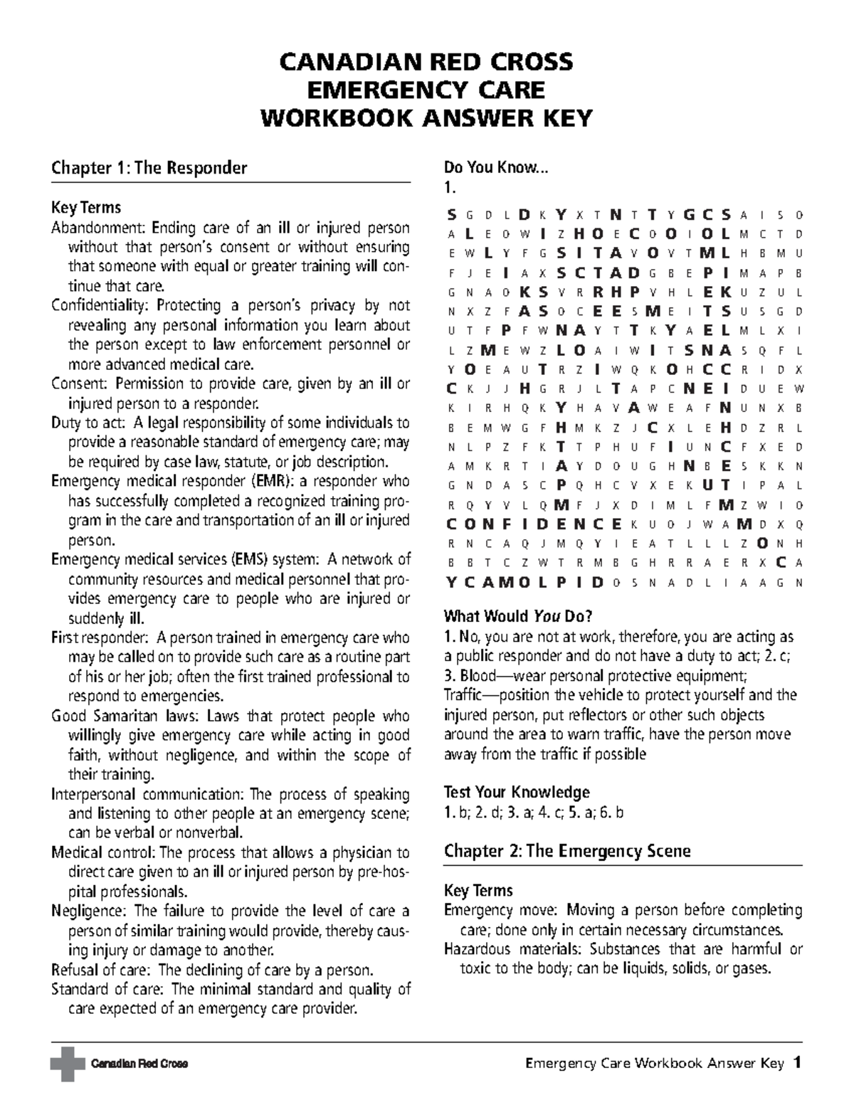 Workbook-ANS-revised - Chapter 1: The Responder Key Terms Abandonment ...