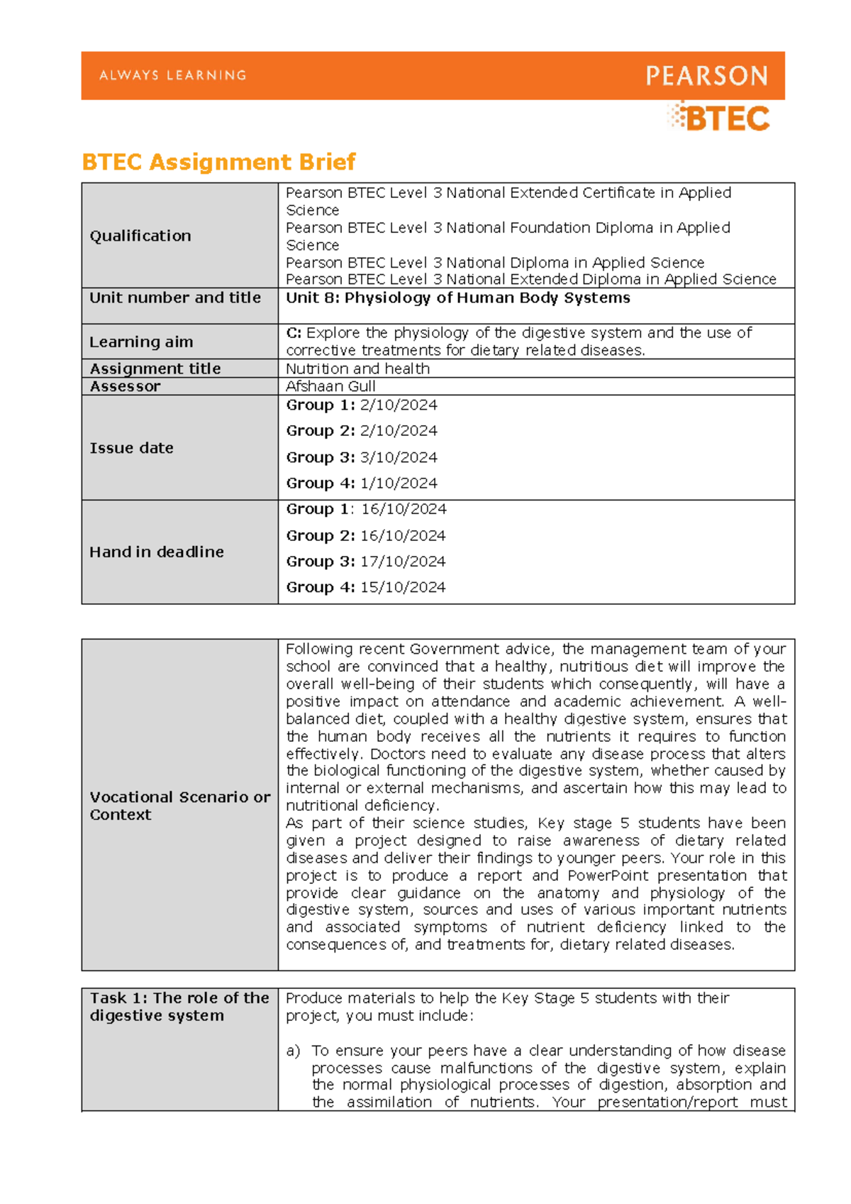 Assignment final 208649 1446880358 - BTEC Assignment Brief ...