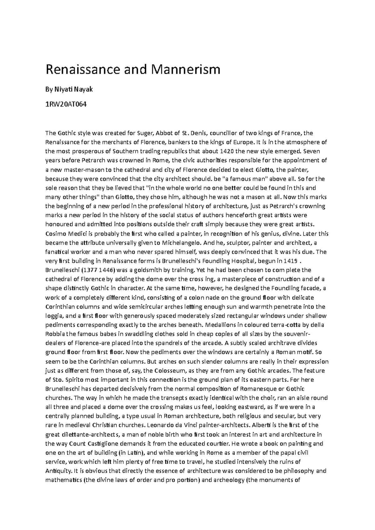 Renaissance And Mannerisms - Renaissance and Mannerism By Niyati Nayak ...