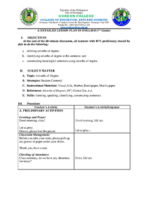 English Proficiency of BSED English - English Proficiency Assessment of ...