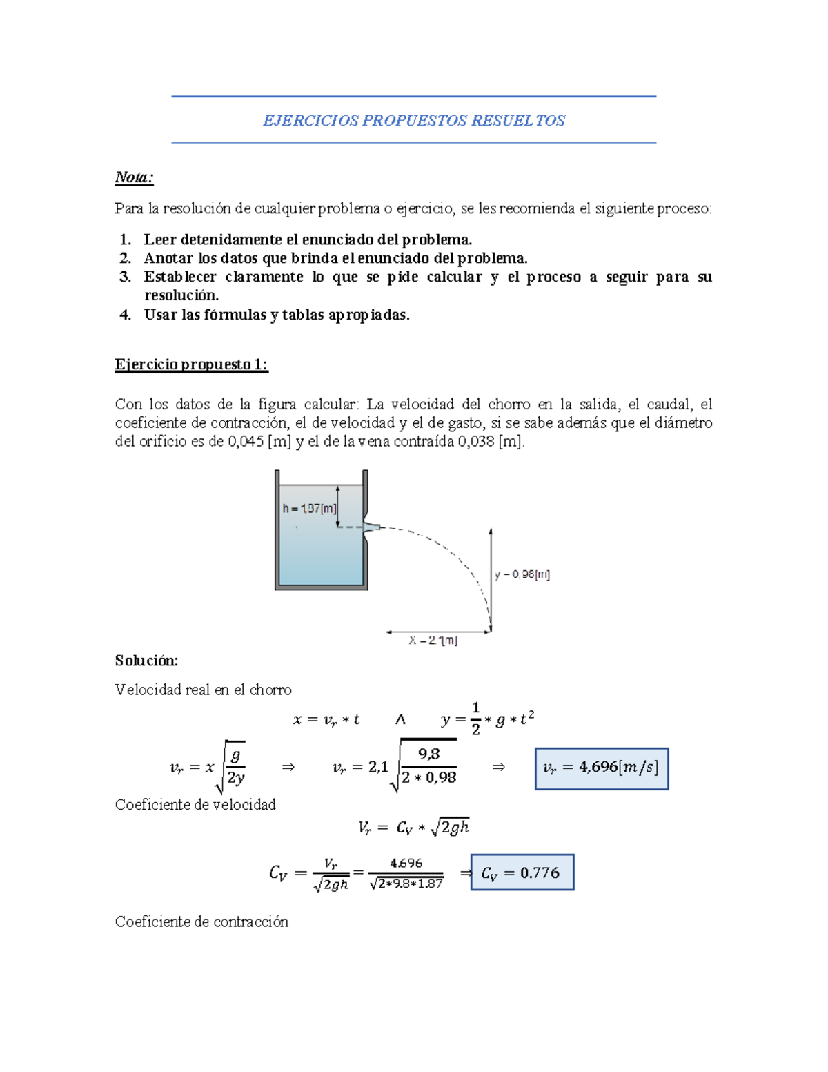 Ejercicios Propuestos Resueltos Capitulo I - EJERCICIOS PROPUESTOS RESUELTOS Nota: Para la - Studocu