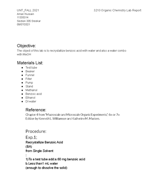 3210 Experiment - Thin Layer Chromatography (TLC) - Experiment : Thin ...