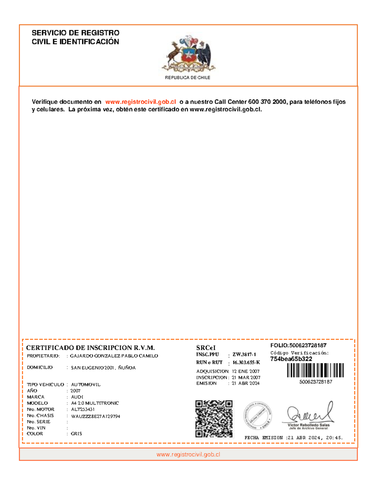 Padron ZW3817-1 - nlkn - SERVICIO DE REGISTRO CIVIL E IDENTIFICACIÓN ...